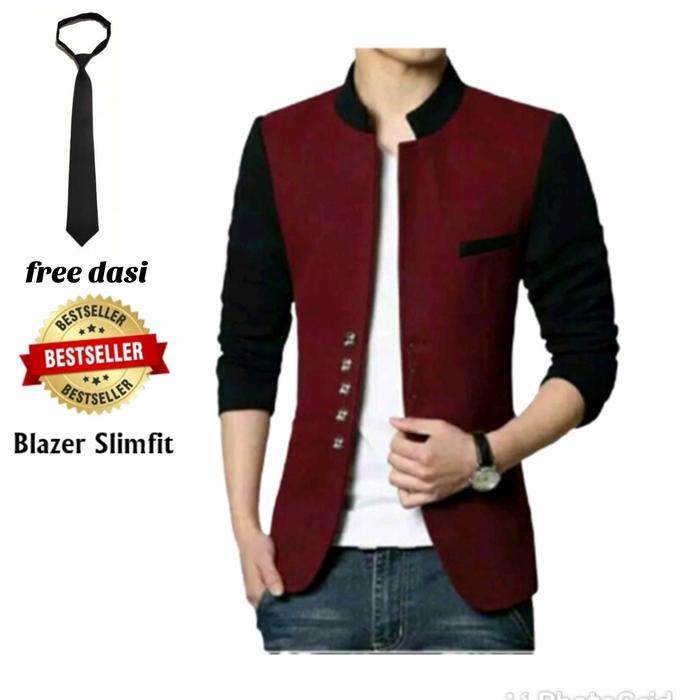 Jual Blazer pria/jas pria/jas resmi maroon navy - Merah, M - Kota ...