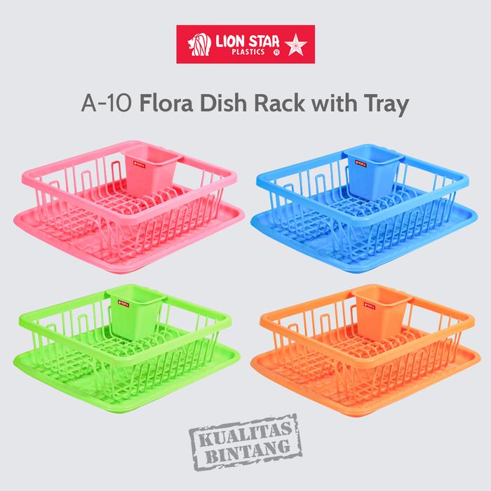 Jual Lion Star A-10 Flora Dish Rack with Tray Rak Piring Peniris Nampan ...