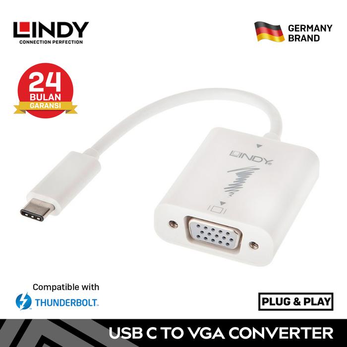 Jual Converter Type C LINDY USB 3.2 C to VGA 1080p - Jakarta Barat ...