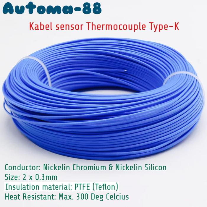 Jual 1 Rol Kabel Sensor 100M Thermocouple Type-K 100 Mtr untuk Wiring ...