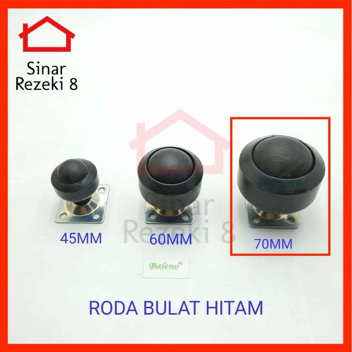 Jual Roda Bulat 70 mm Plat Lemari Meja Rak Caster Kursi Hitam Kantor 7 ...