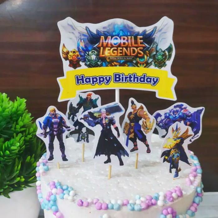 Jual mobile legends cake topper hiasan kue ulang tahun tema mobile ...