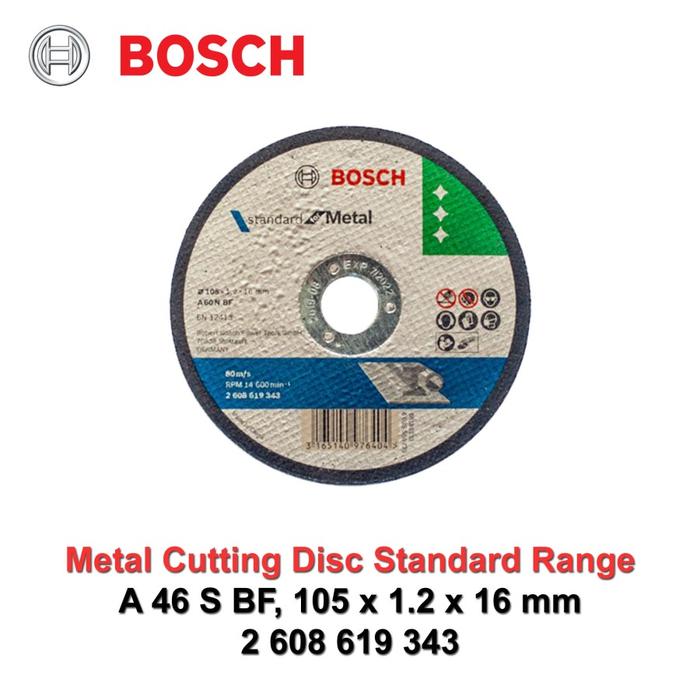 Jual Bosch Mata Potong Gerinda Metal 2608619343 105mm 4" Standard for ...