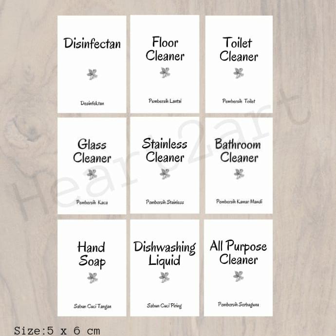 Jual Label / Sticker Alat Kebersihan Set Warna Putih Aesthetic ...