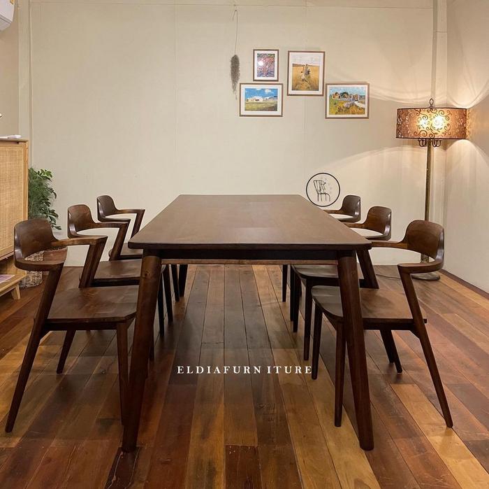 Jual Set Meja Makan Minimalis 6 Kursi Cafe Kayu Jati - Kab. Jepara - Eldia Furniture Jepara ...