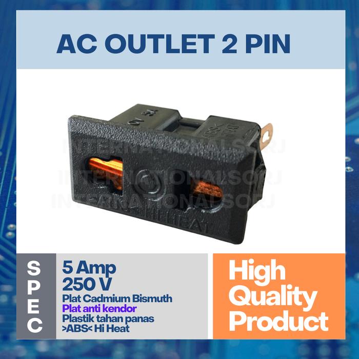 Jual AC Outlet Socket Female Colokan Listrik 2 pin. - Kota Surabaya ...