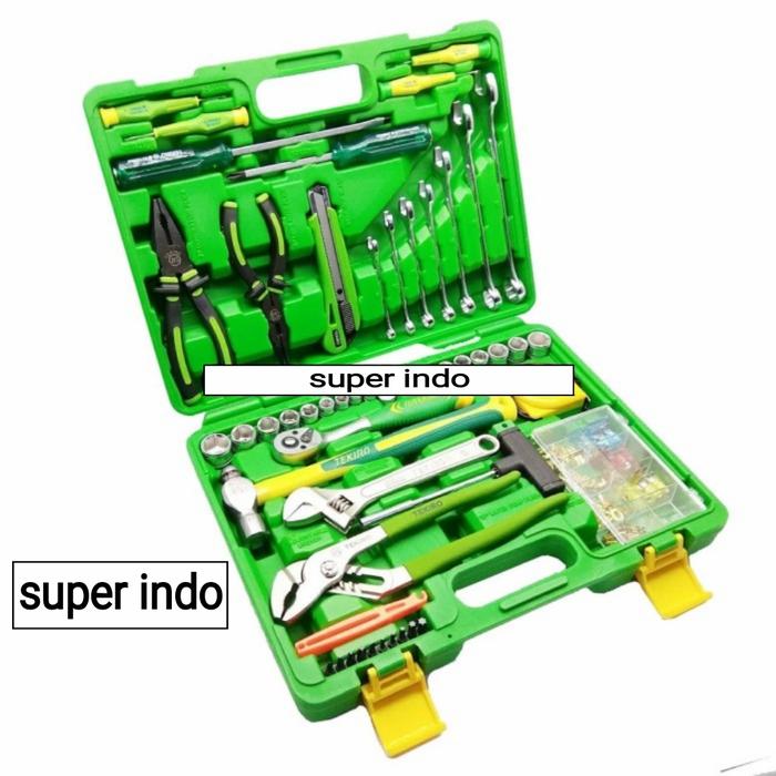 Jual TEKIRO TOOL SET MEKANIK 60PCS BOX PLASTIK - KUNCI SET 60 PCS MECHANIC - Jakarta Barat ...