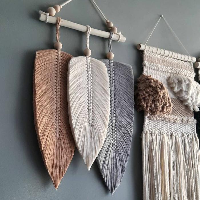 Jual macrame daun ukuran kecil - macrame wall hanging - hiasan dinding ...