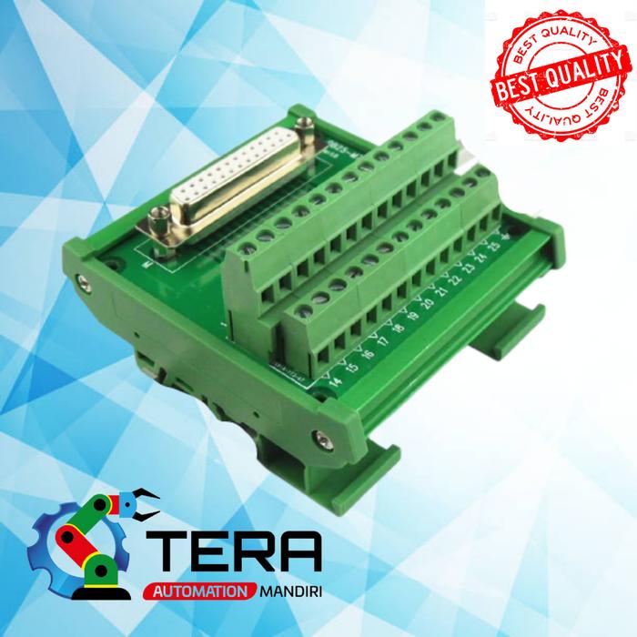 Jual DB25 Female Terminal Board Block 25 Screw DIN Rail READY STOK ...