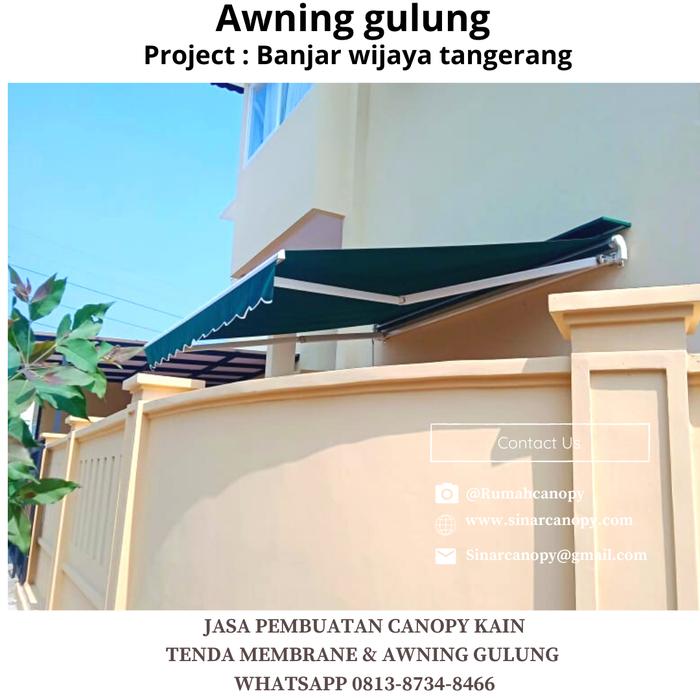 Jual Awning gulung kanopi buka tutup Manual Otomatis remoute system - Jakarta Barat ...