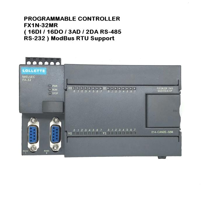 Jual FX1N 32MR 3AD 2DA PLC Controller 16DI 16DO, RS485 Modbus RTU for GX - Kab. Purwakarta ...