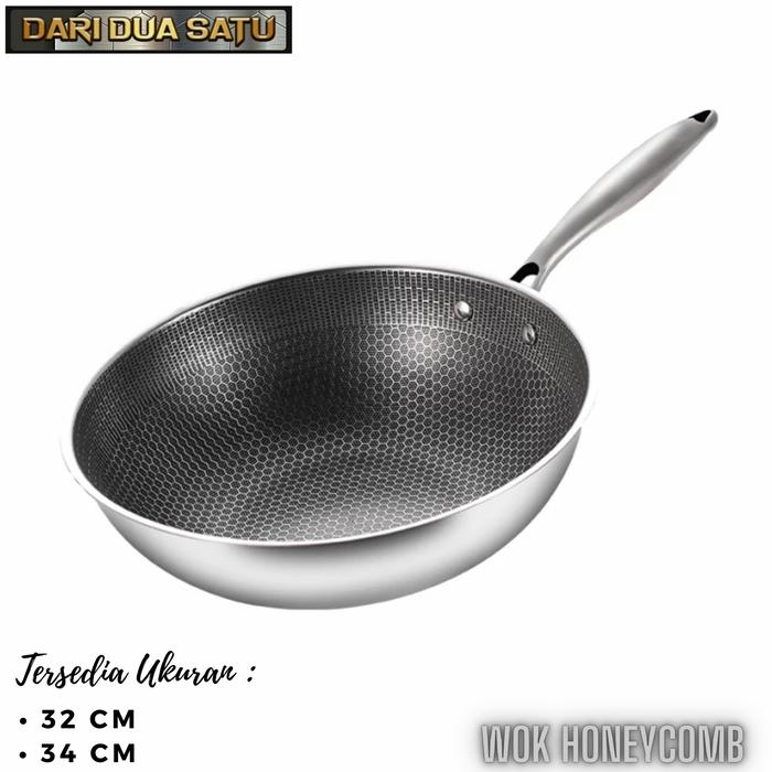 Jual Wok Pan Wajan Penggorengan Gagang Stainless Honeycomb Deep Frypan - 36 cm - Jakarta Barat ...