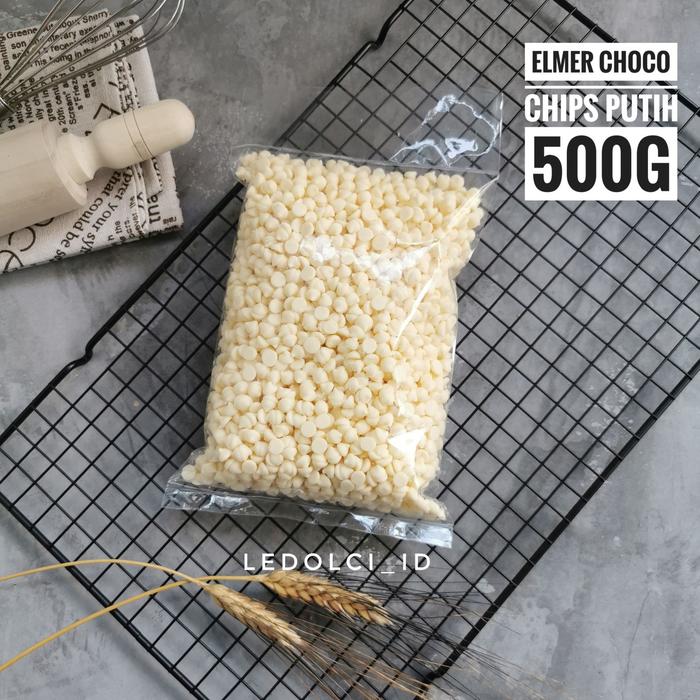Jual ELMER CHOCO CHIPS PUTIH 100 GR, 250 GR, 500 GR - 500 gram ...