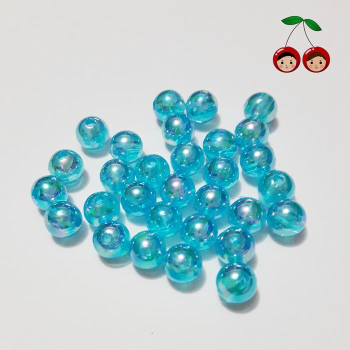Jual Manik Akrilik Transparan Kilap Bulat Mix Color 6mm (10pcs) - Biru ...