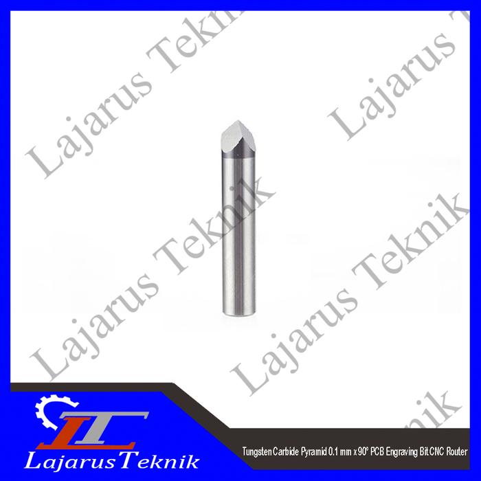 Jual Tungsten Carbide Pyramid 0.1 mm x 90° PCB Engraving Bit CNC Router ...