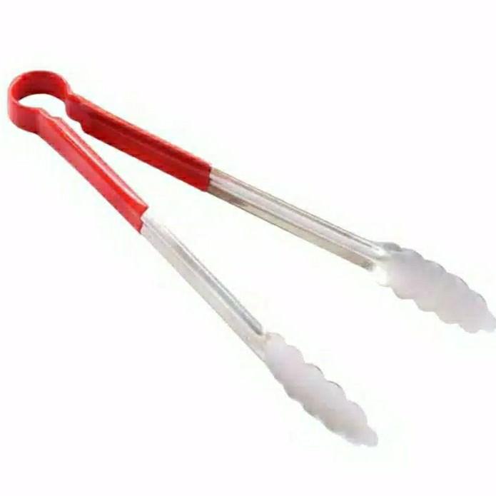 Jual Jepitan Capitan Makanan Stainless Steel Gagang Merah Tebal Capit ...