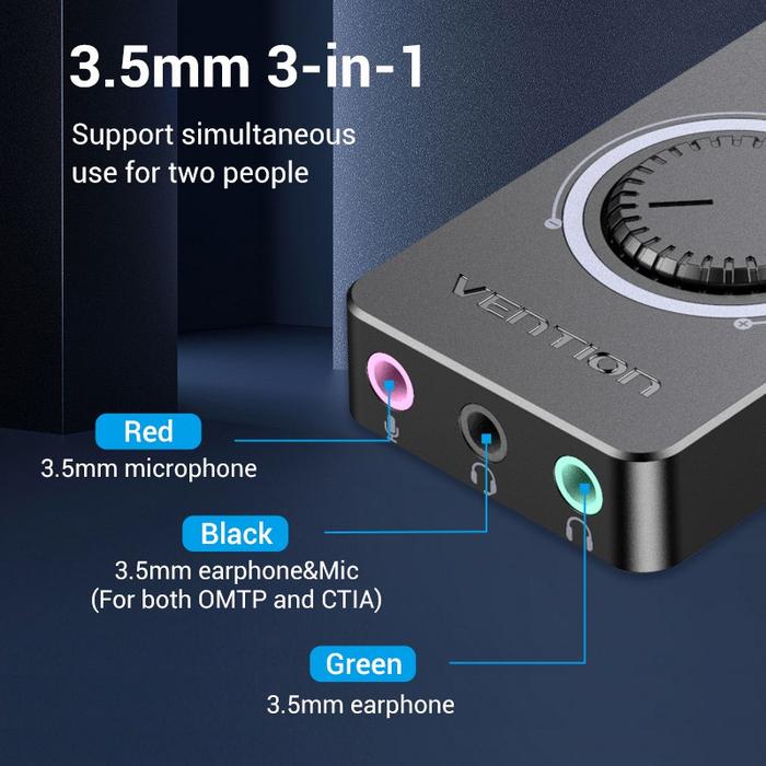 Jual Vention Cdr Sound Card Eksternal Usb To 3.5mm Ctia Omtp Soundcard ...