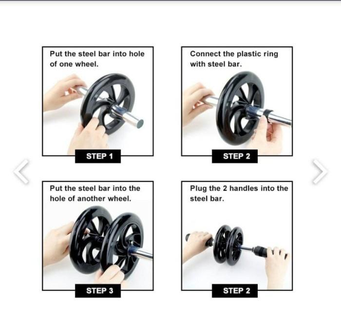 Jual ab wheel original - ab roller double wheel / alat sit up /alat gym ...