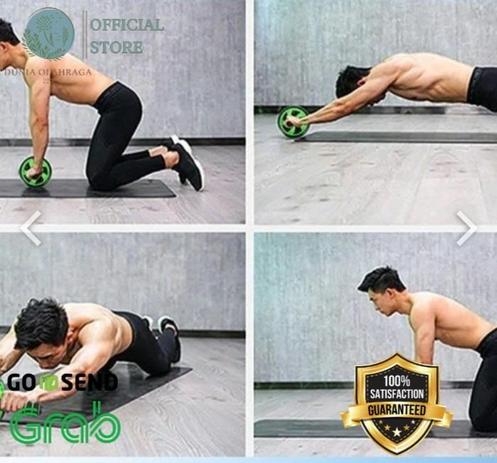 Jual ab wheel original - ab roller double wheel / alat sit up /alat gym ...