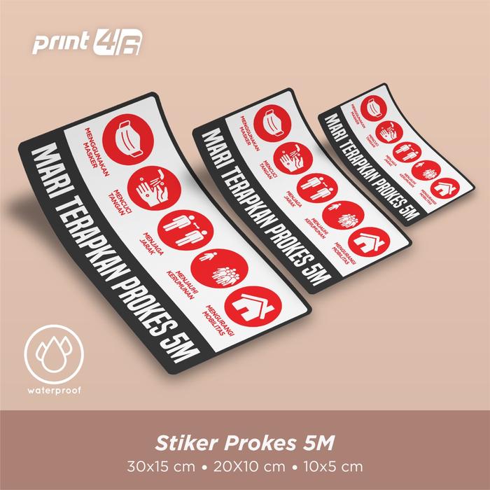 Jual Sticker Prokes 5M Stiker Wajib Protokol Kesehatan - Kota Tangerang ...
