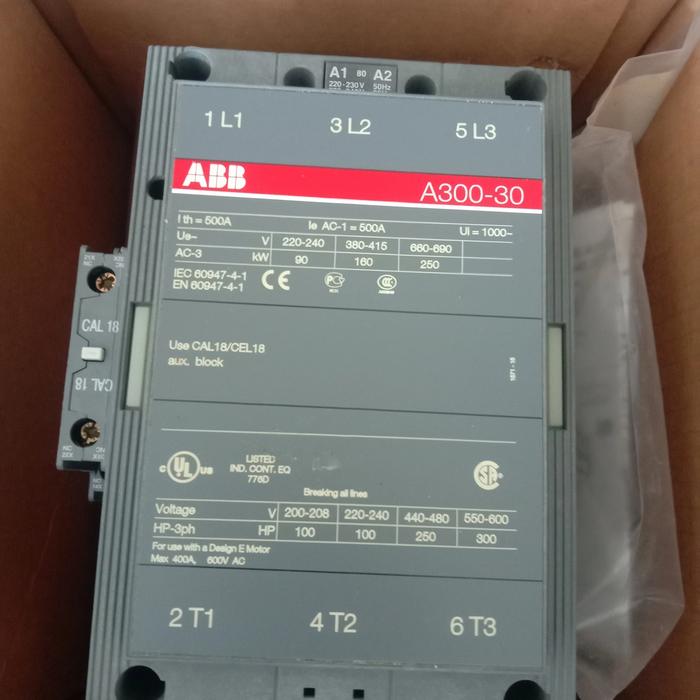Jual contactor abb a300-30. 500a. 3pas coil 220vac - Jakarta Pusat ...
