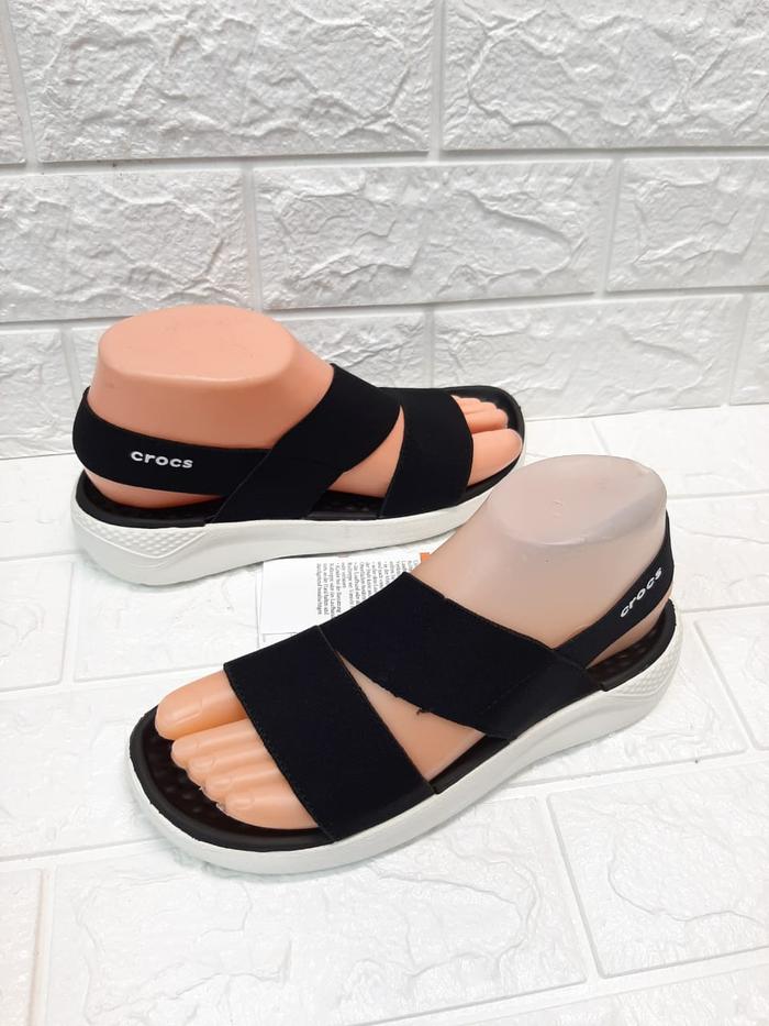 Jual Crocs Women's LiteRide Stretch Sepatu Sandal Wanita - Hitam, 38 ...