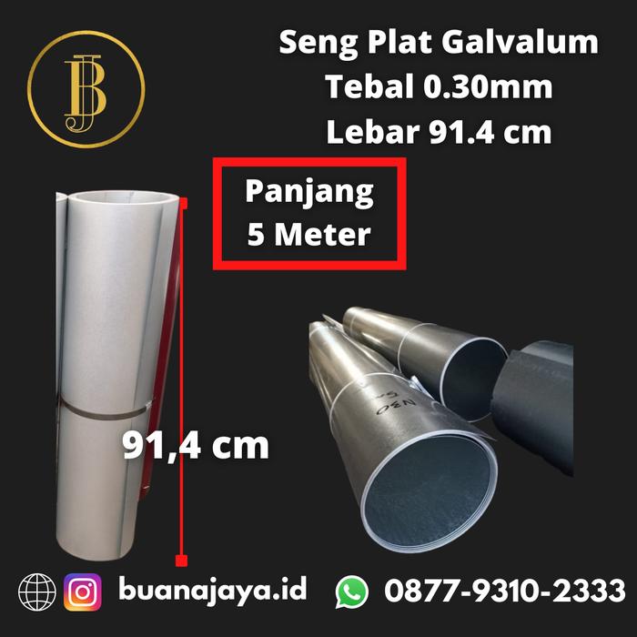 Jual Seng Plat Galvalum 0.30mm x 91,4cm x 5m Talang Gulung Roll - Kota ...
