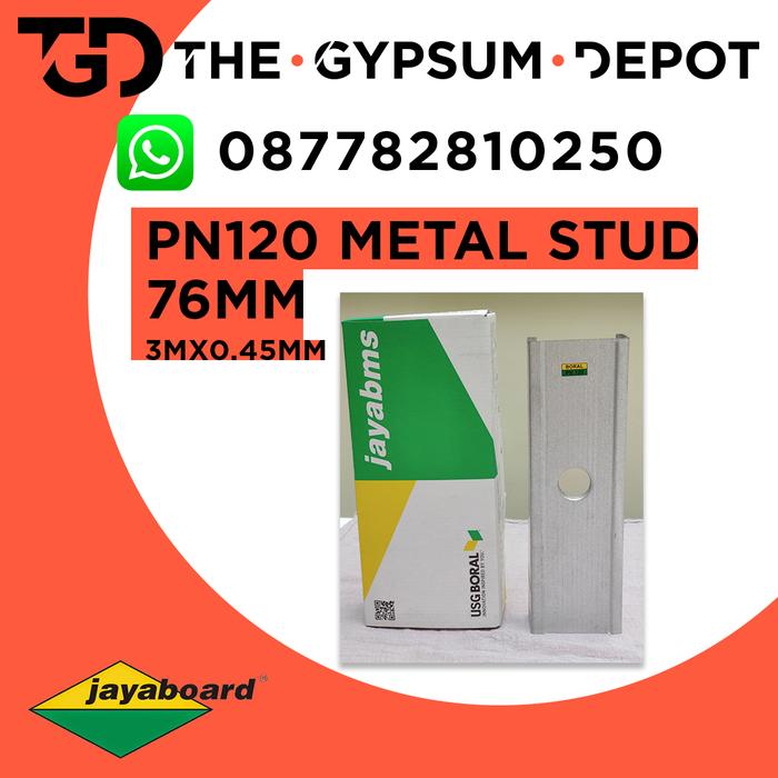 Jual Jayaboard PN120 Metal Stud 76mm 0,40mm / Jaya Partition Rangka ...