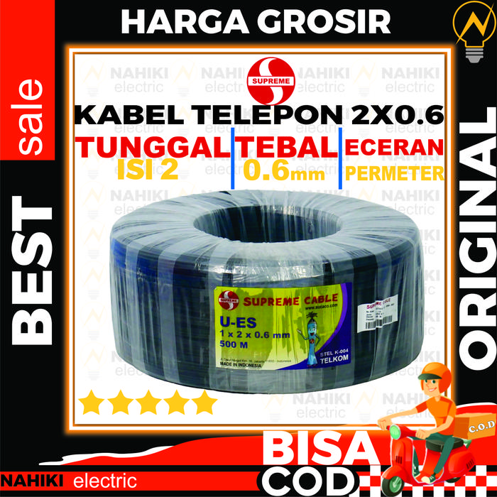 Jual KABEL TELEPON TELPON ISI 2 TELKOM OUTDOOR DROPWIRE DROP WIRE SUPREME - Kab. Bantul ...