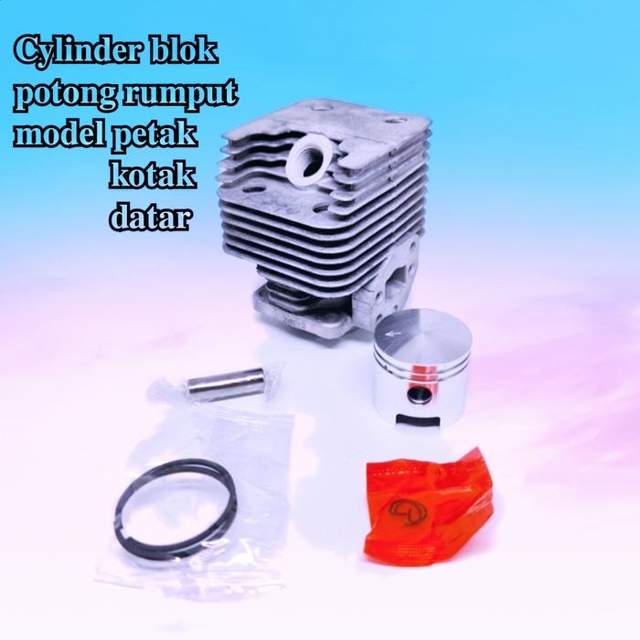 Jual silinder cylinder blok set seher seker piston potong rumput tipe 328 - kotak datar - Kota ...