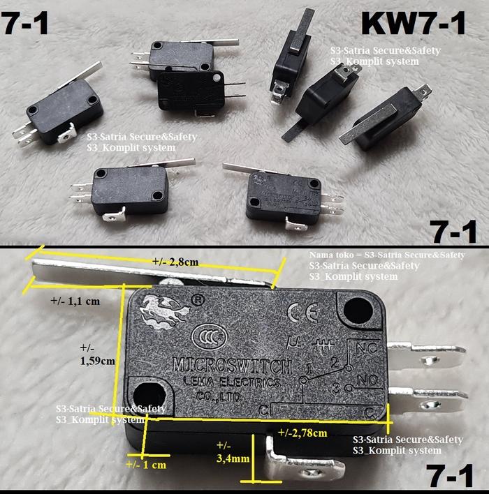 Jual Lema KW7-1 Microswitch Limit Micro Switch mikro mikrolimit plat ...