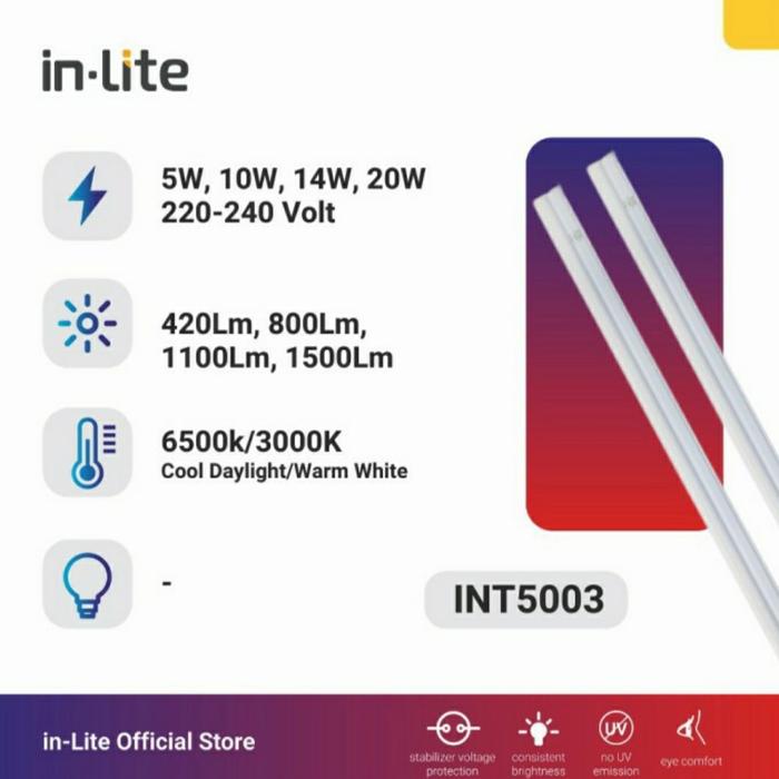 Jual LAMPU LED T5 10WATT / 20WATT INLITE IN-LITE INT5 003 - Kuning ...