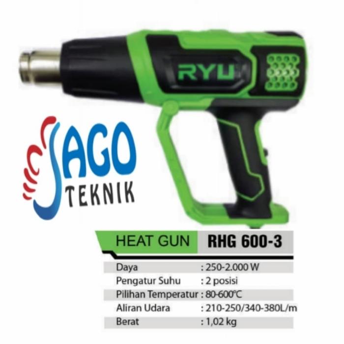 Jual Mesin Hot Gun Ryu RHG 600-3 Heat Gun RYU600-3 Hot Gun RHG 600 - 3 ...
