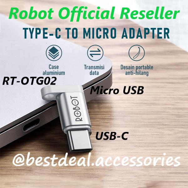 Jual Robot RT-OTG02 USB-C Type-C to Micro USB Small & Portable OTG ...