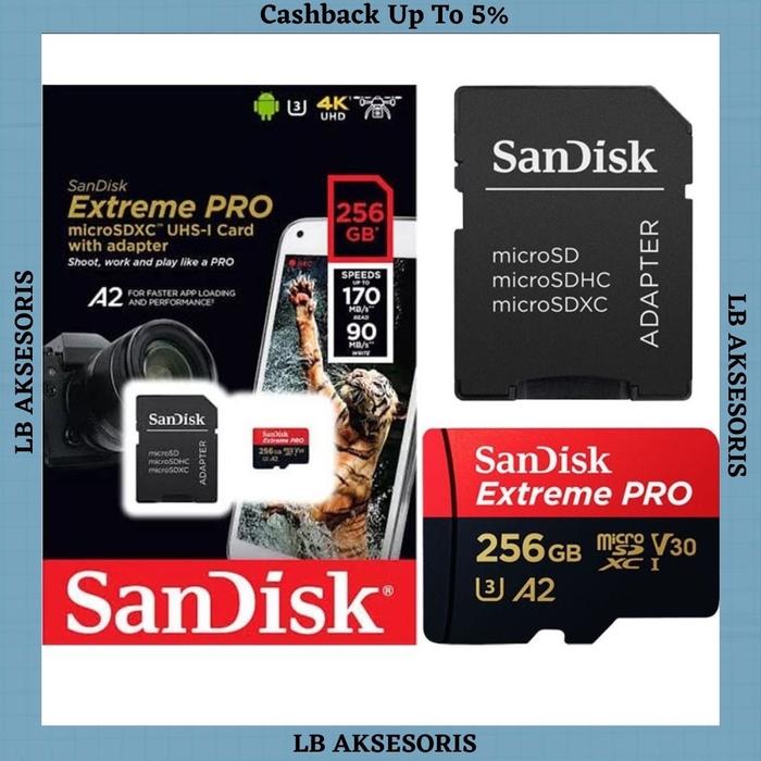 Jual Micro Sd Card Sandisk Extreme Pro 128gb/256gb/512gb/1tb Memory ...