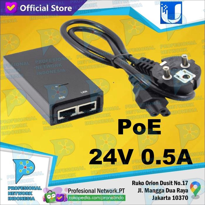 Jual UBIQUITI POE Adaptor 24V 0,5A / POE Adapter 24v 0,5A (POE-24-12W ...