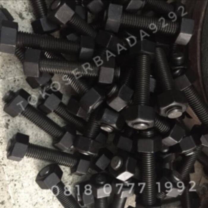 Jual Baut Stud / Stud Bolt + 2 Nut M27 x 160 MM ; Besi (Carbon Steel ...