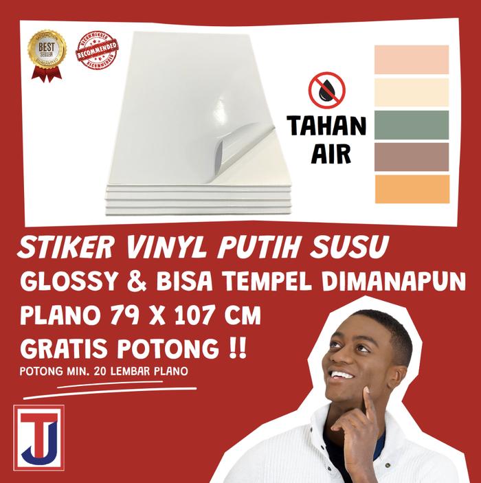 Jual Stiker Vinyl Putih Susu Glossy Plano 79X107cm Sticker Plastik ...