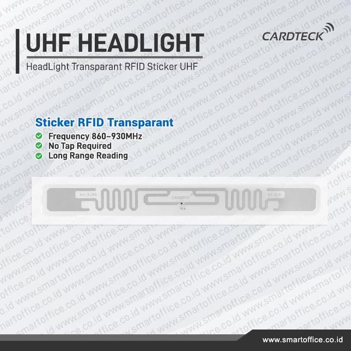 Jual UHF Sticker HeadLight Transparant ElectroStatic RFID Sticker Label ...