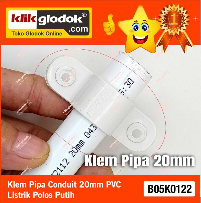 Jual Klem Pipa Conduit 20mm PVC Listrik Polos Putih - Kab. Bekasi ...