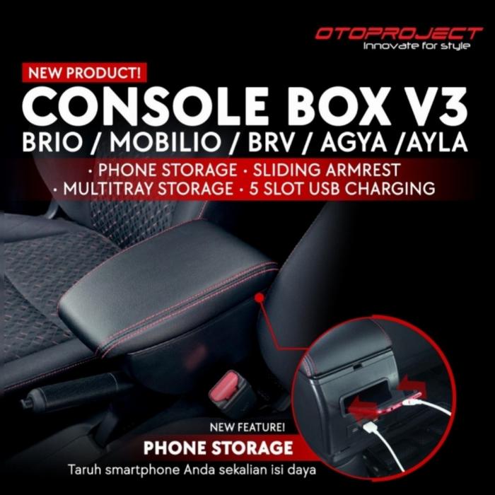 Jual console box v3 all new brio 2018-2021, mobilio, brv, agya, ayla ...