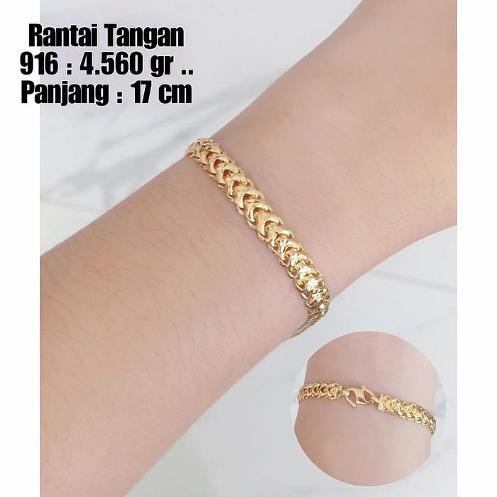 Jual Rantai Tangan Emas / Mas Kuning 91.60% Berat 4.560 Gram Panjang ...