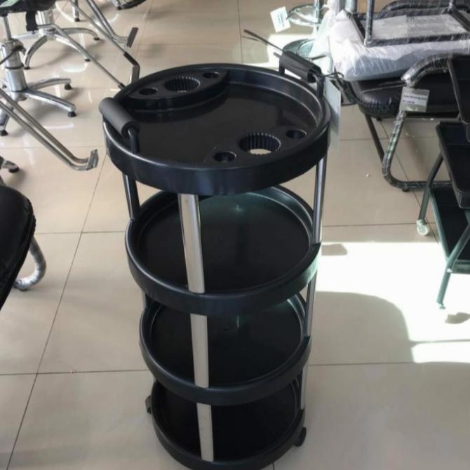 Jual Trolly Salon Rambut / Rak Salon Bulat / Troli Hitam - Jakarta ...