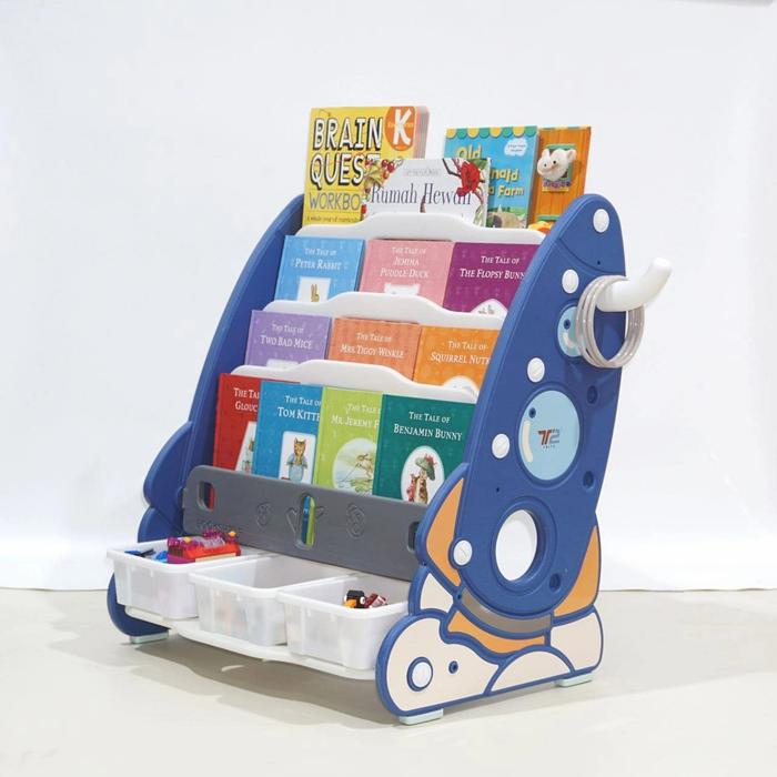 Jual Rak Buku Anak 5 Tingkat Roket / Rocket Book Shelf/rak Buku ...