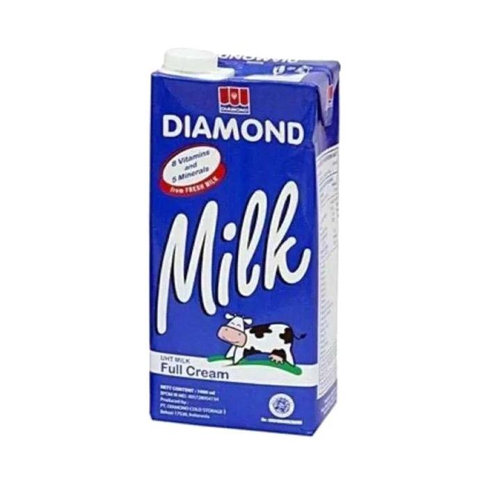 Promo Susu UHT Milk Diamond Plain Full Cream Low Fat Chocolate 1 Liter ...