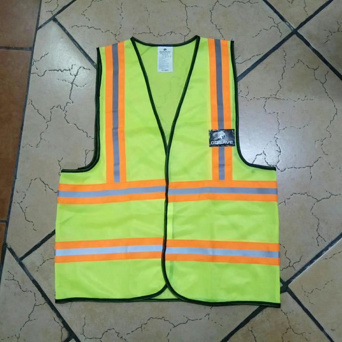 Jual Rompi Polyester kombinasi 4 line orange / Rompi Proyek orange ...