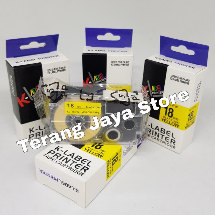 Jual K-Label Printer Tape Catridge for Casio 18mm KZ-18YW K-Label 18mm 18YW - Jakarta Barat ...