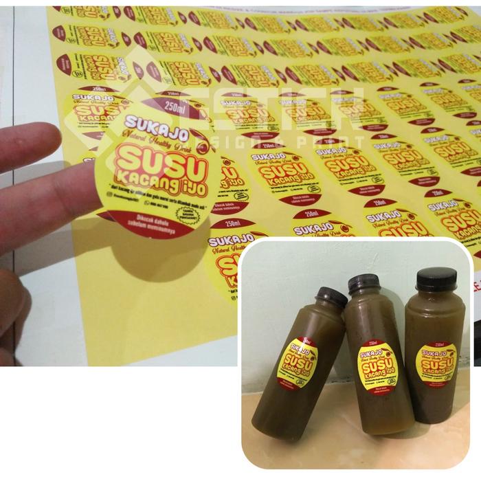 Jual Cetak / Print Sticker Label Botol Minuman Susu Anti Air Custom ...