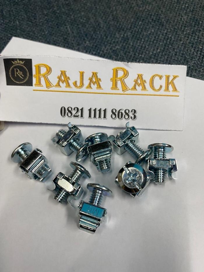 Jual Cage Nut Bolt ( Cage Nut M6 + Baut ) Baut M6 1pcs - Baut rack ...