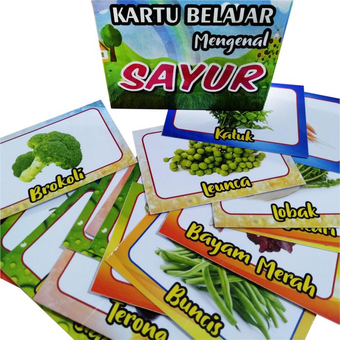 Jual flashcard kartu pintar Kartu belajar mengenal Sayur - Kab. Bogor ...